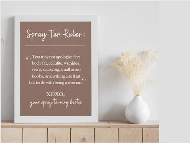 Body Positivity Spray Tan Rules Wall Poster - Salon Wall Art – The Glo CEO