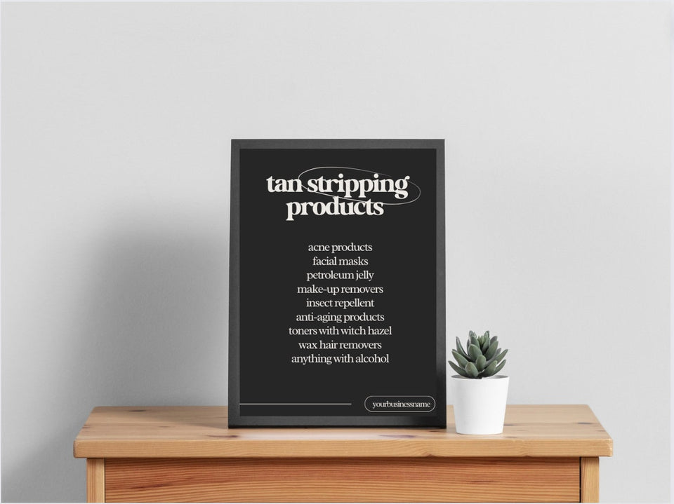 Tan Stripping Products Salon Wall Poster Online – The Glo CEO