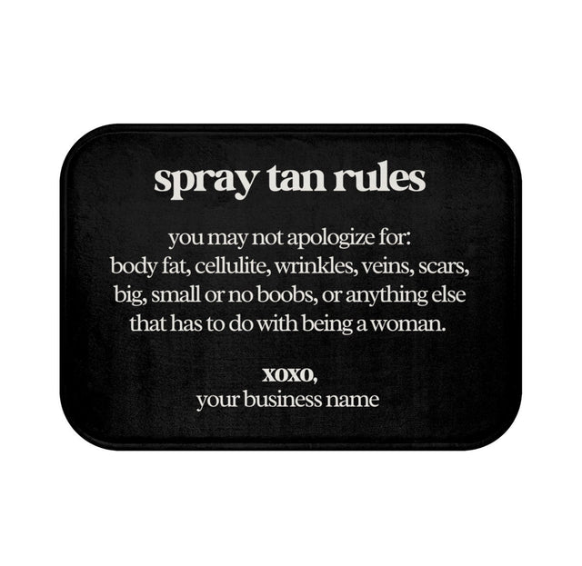 Spray Tan Floor Mat : Spray Tan Rules – The Glo CEO
